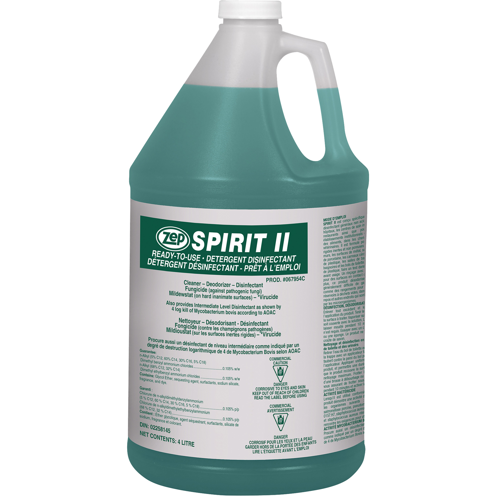 Zep Spirit II Detergent Disinfectant, 4 L, Jug | Buying Direct Corp.