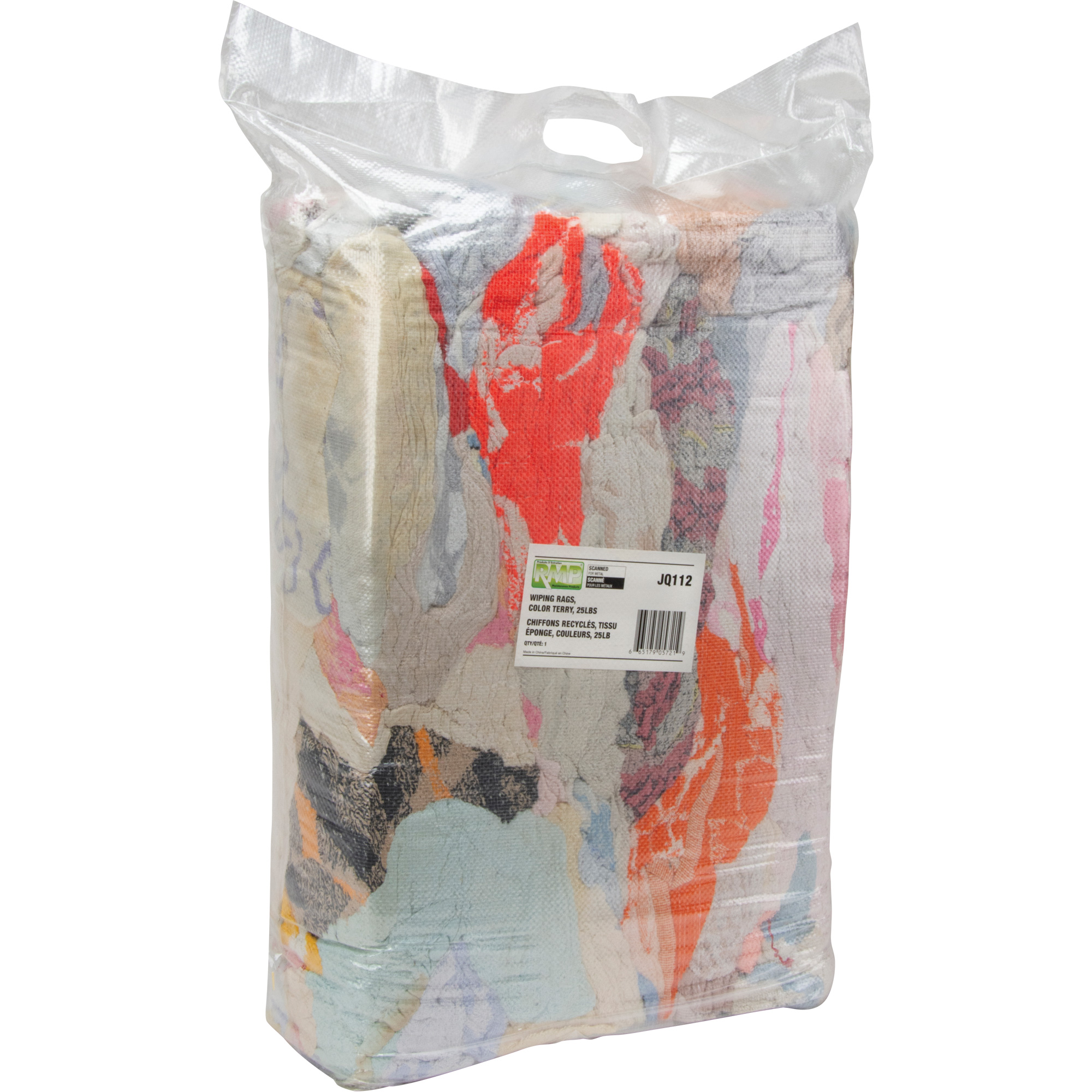 RMP Maintenance Products Recycled Material Wiping Rags, Terrycloth, Mix ...