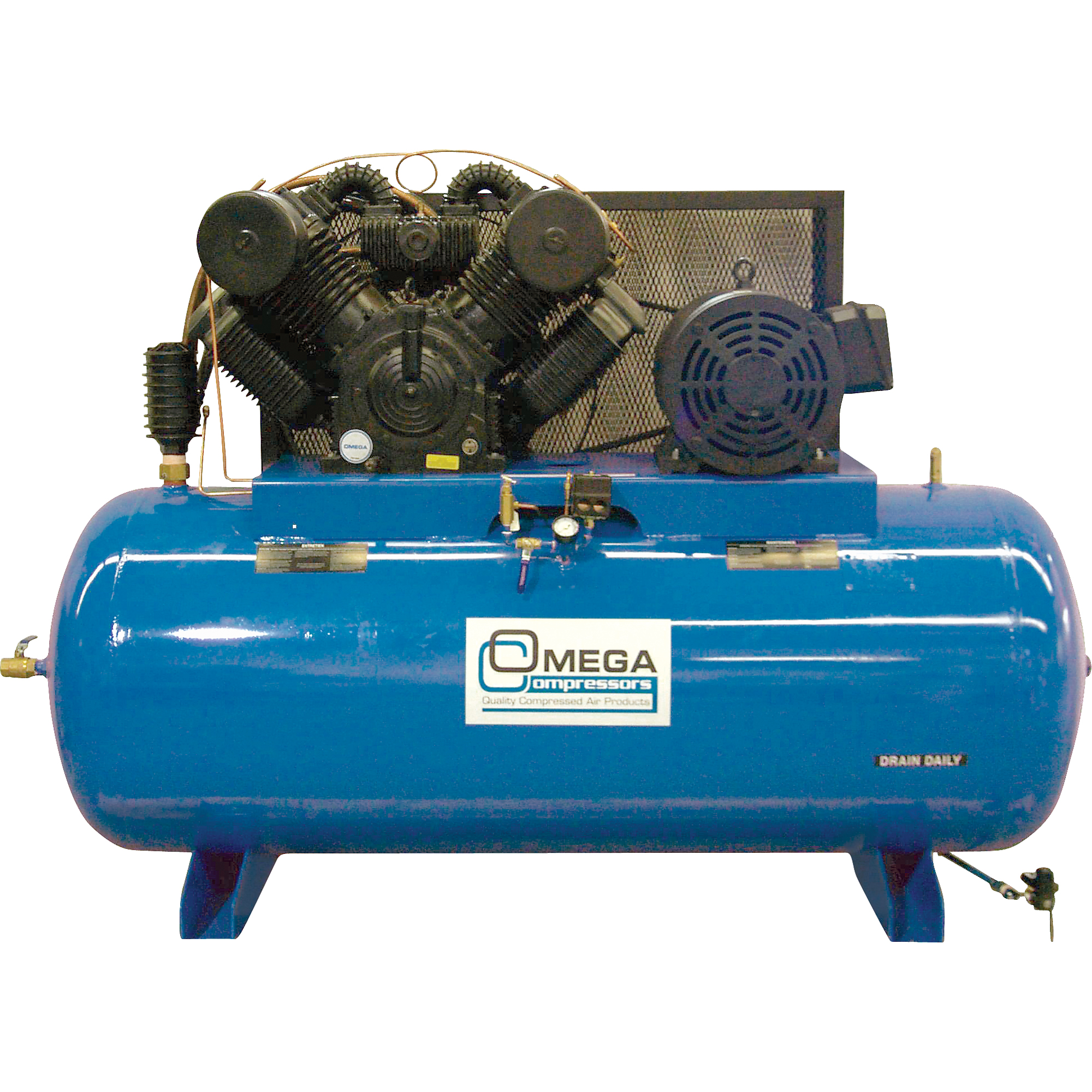 Omega Compressors Industrial Series Air Compressors - Horizontal ...